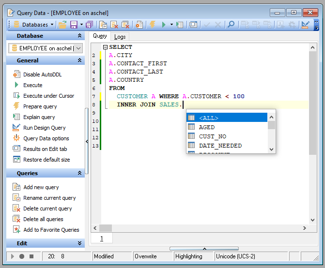 SQL Management Studio for InterBase/Firebird | Возможности | SQL Manager
